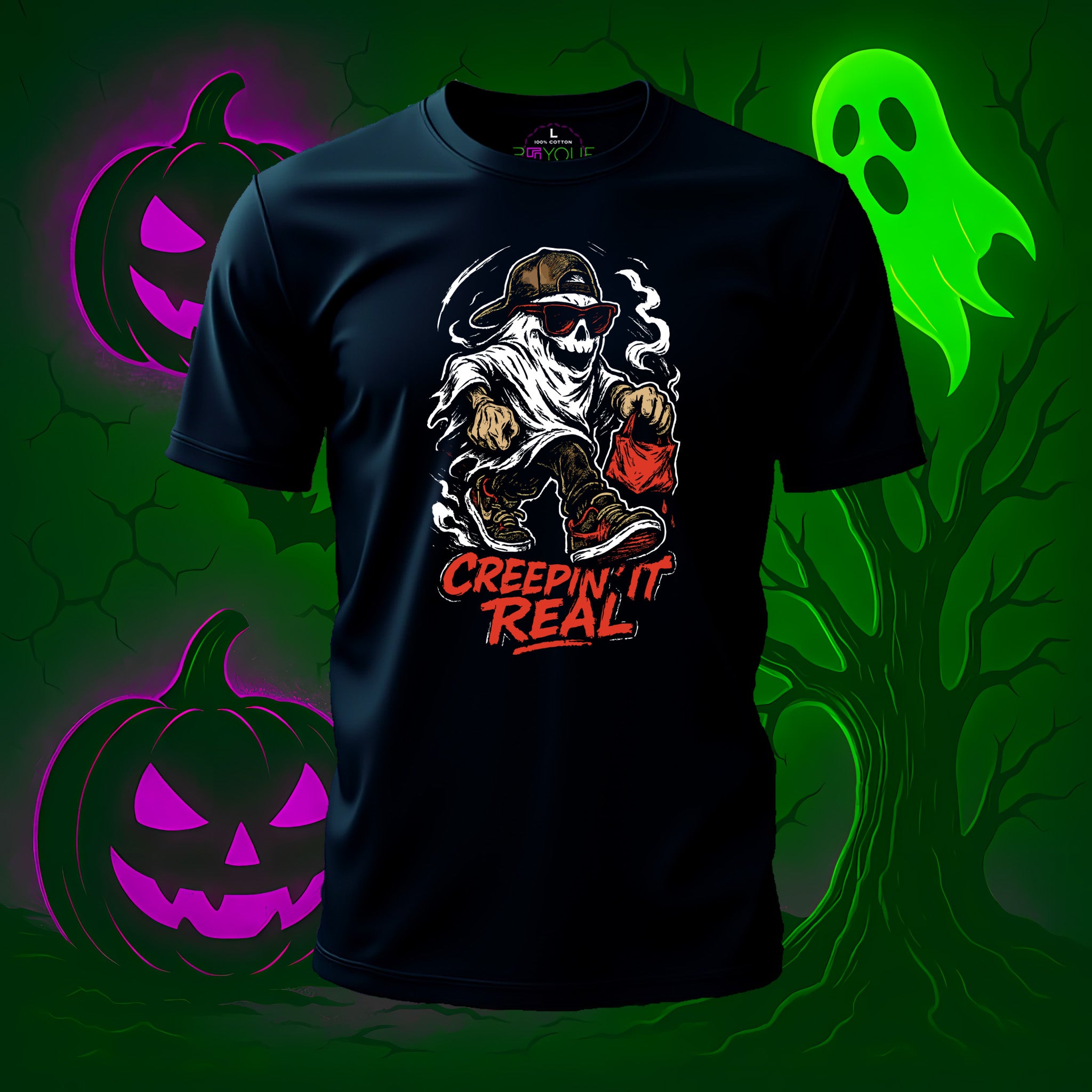 Creepin’ It Real Halloween T-Shirt | Funny Tee by Psyque