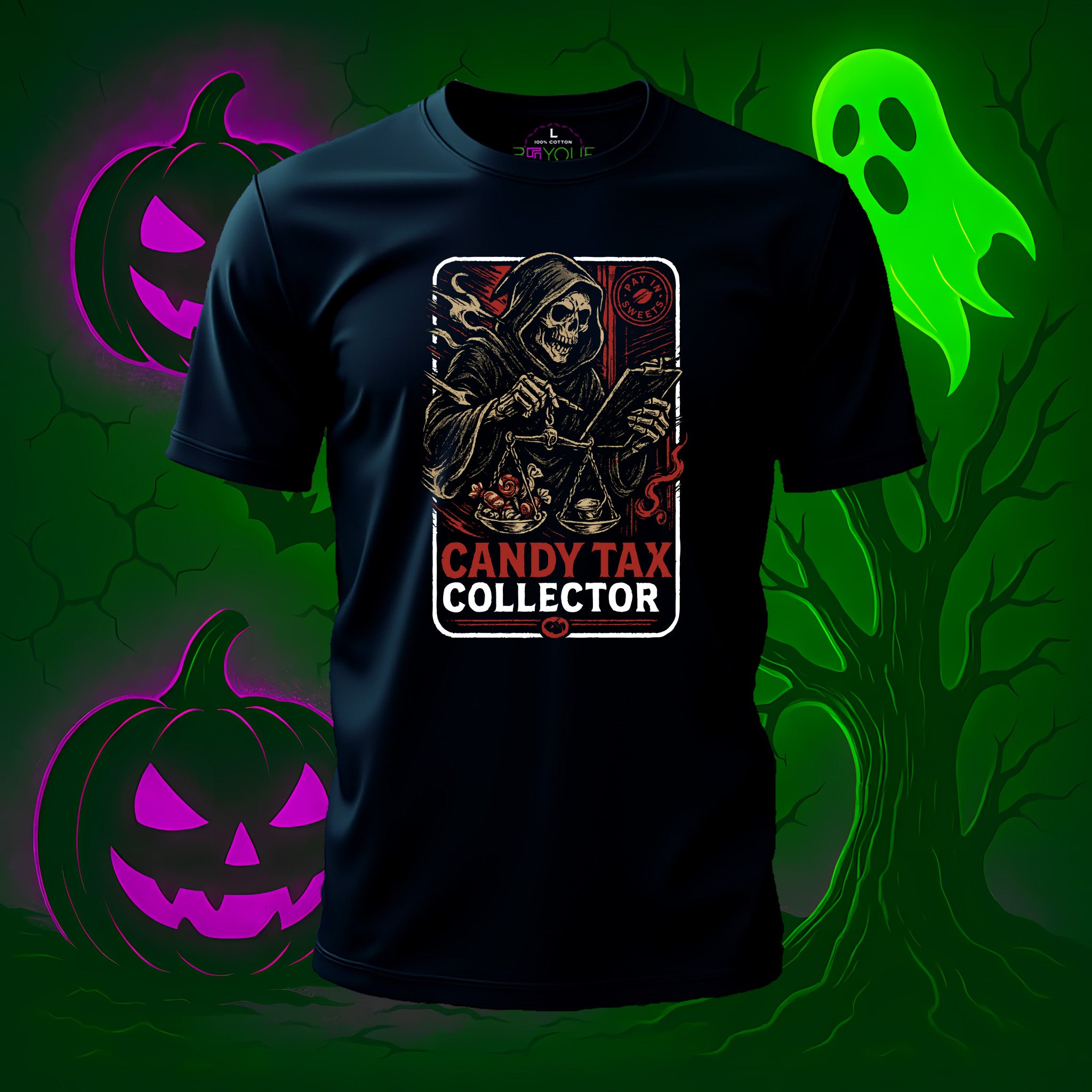 Candy Tax Collector Halloween T-Shirt | Psyque